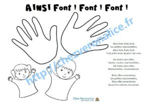 Coloriage comptine Ainsi font font font - Chez Veronalice