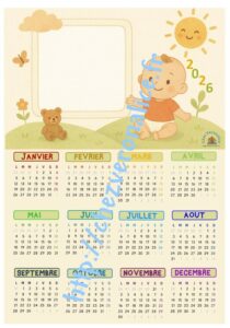 Calendrier annuel 2026 - Chez Veronalice